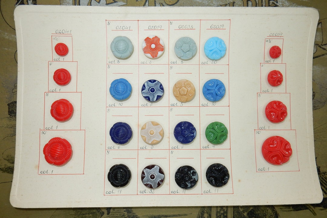 Vintage Sampler Buttons Glass 1930s - Etsy