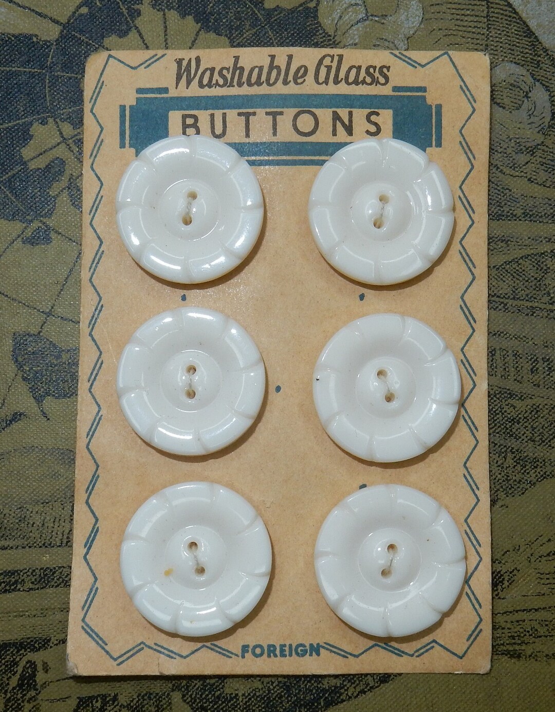 Vintage Glass Old Stock Uranium Glass Buttons on Card 6pcs - Etsy