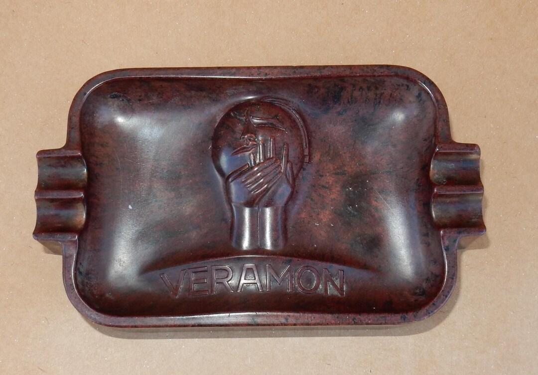 Bakelite Ashtray Art Deco 1930 VERAMON Advertising - Etsy