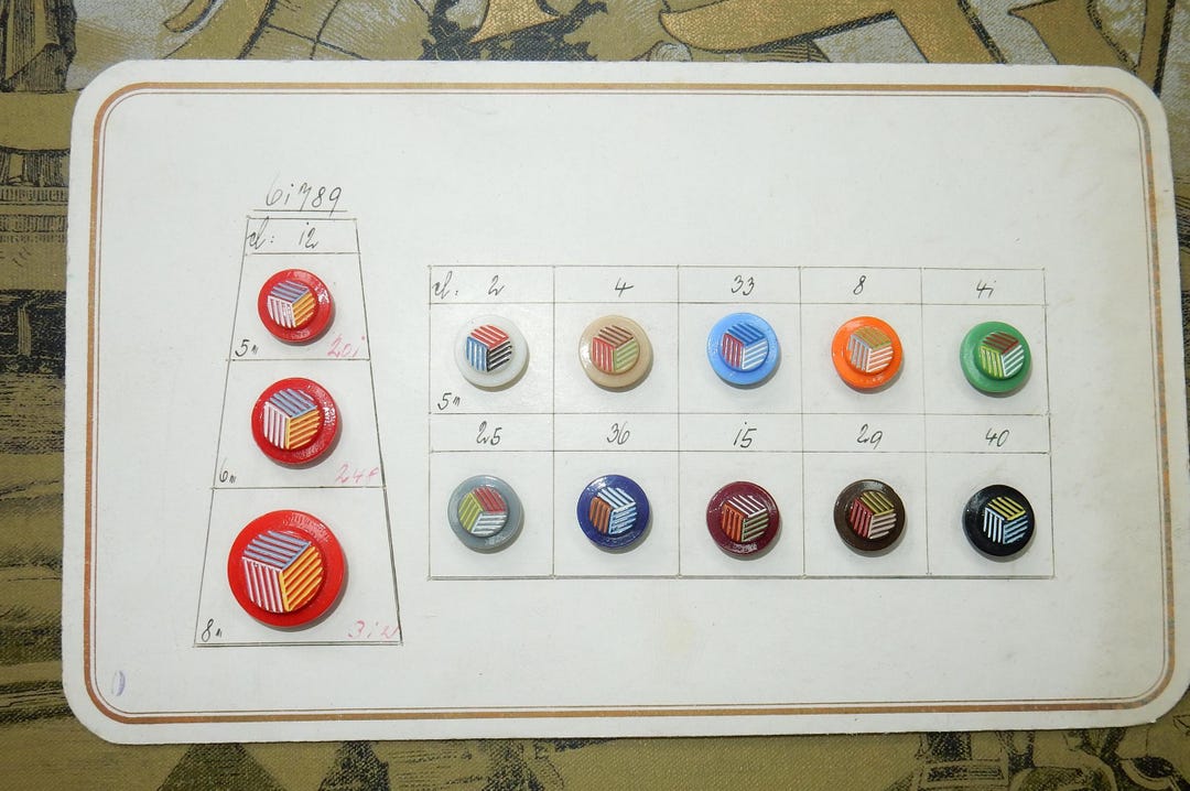 Vintage Sampler Buttons Glass 1930s - Etsy