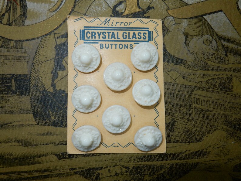 Vintage Glass Old Stock Uranium Glass Buttons on Card 8pcs - Etsy