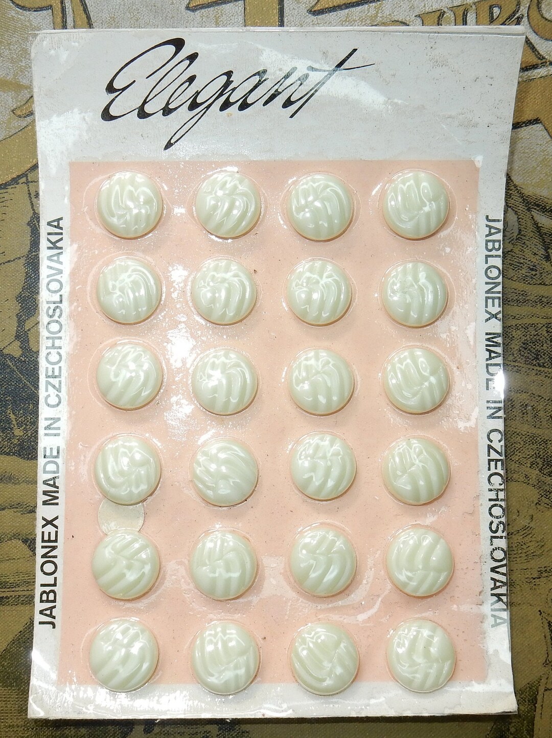 Vintage Glass Old Stock Uranium Green Buttons on Card 24pcs - Etsy