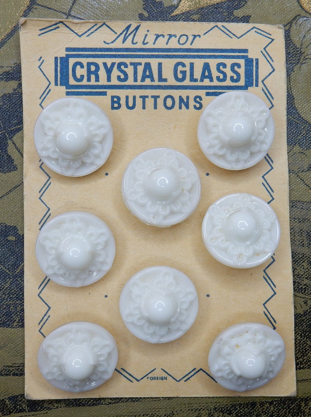 Vintage Glass Old Stock Uranium Glass Buttons on Card 8pcs - Etsy