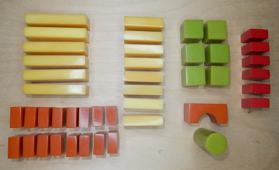 Bakelite Art Deco Toy Building Blocks Architectual Blocks Set - Etsy