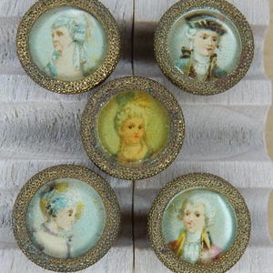 Antique Portrait Buttons Brass Buttons 1900s Mini Buttons Rare - Etsy