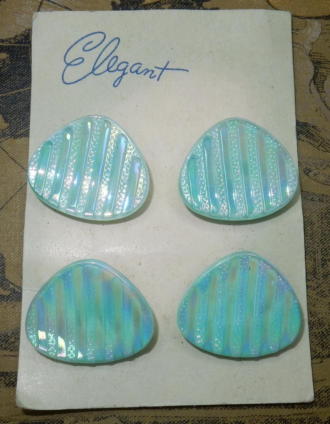 Vintage Glass Old Stock Uranium Green Glass Buttons on Card 4pcs - Etsy