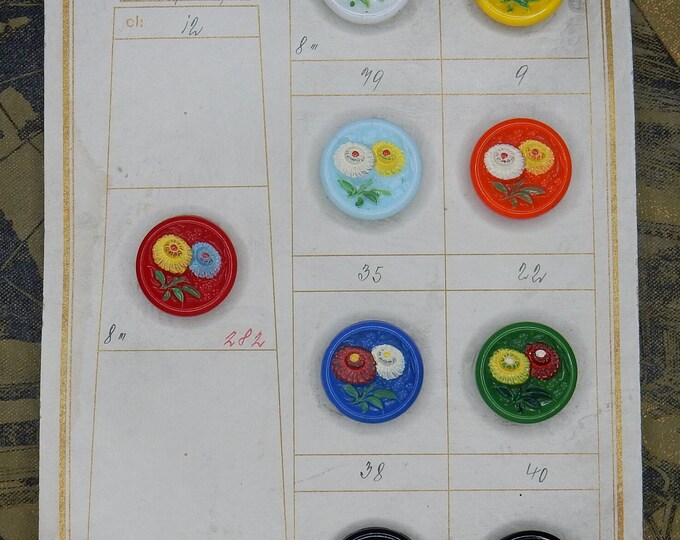 Vintage Sampler Buttons Glass 1930s - Etsy