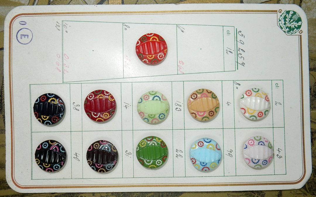 Vintage Sampler Buttons Glass 1930s - Etsy
