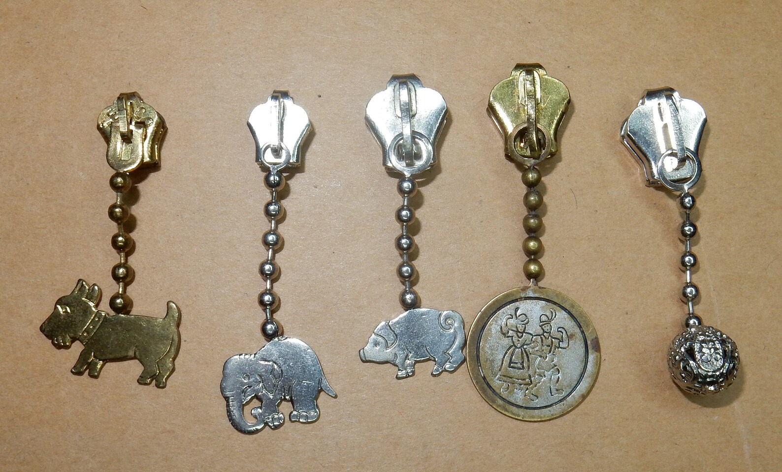 Vintage Ball Chain Puller Zipper Brass 1930s 5pcs - Etsy