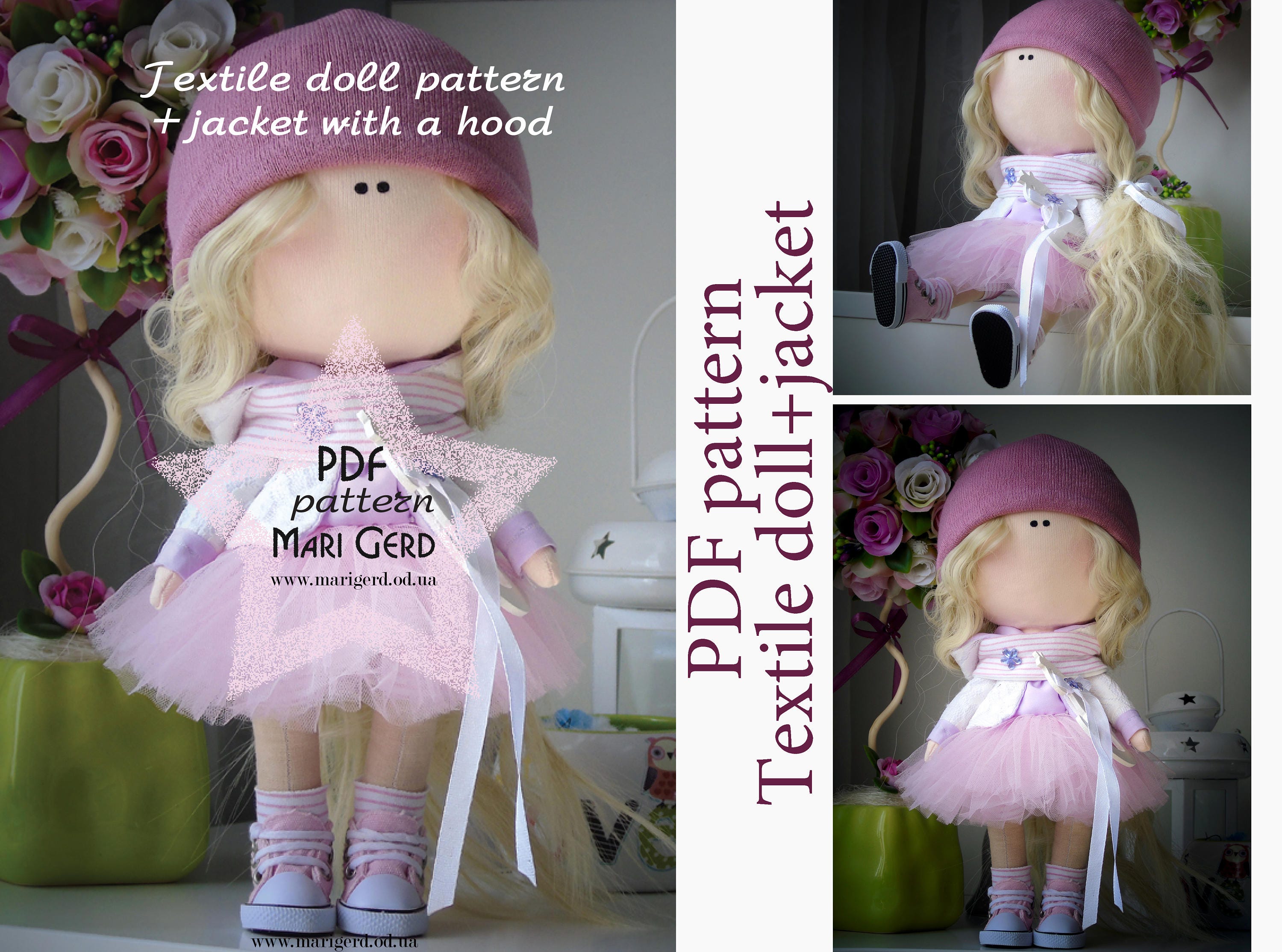 Doll Pattern Doll Textile Doll Clothes Body PDF Sewing Pattern Rag Doll ...