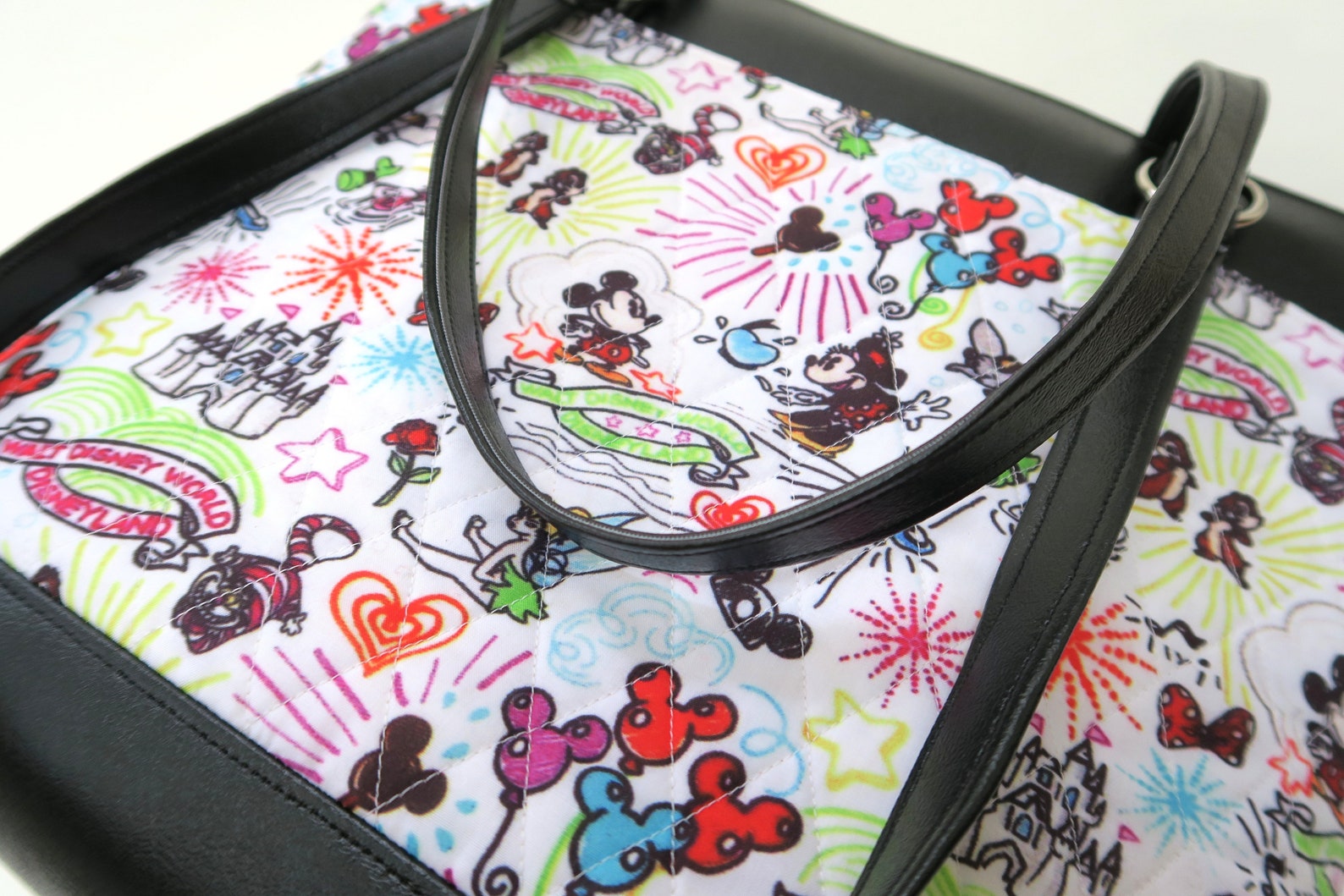Disney Handmade Quilted Disney Fabric Work Computer Bag Tote - Etsy