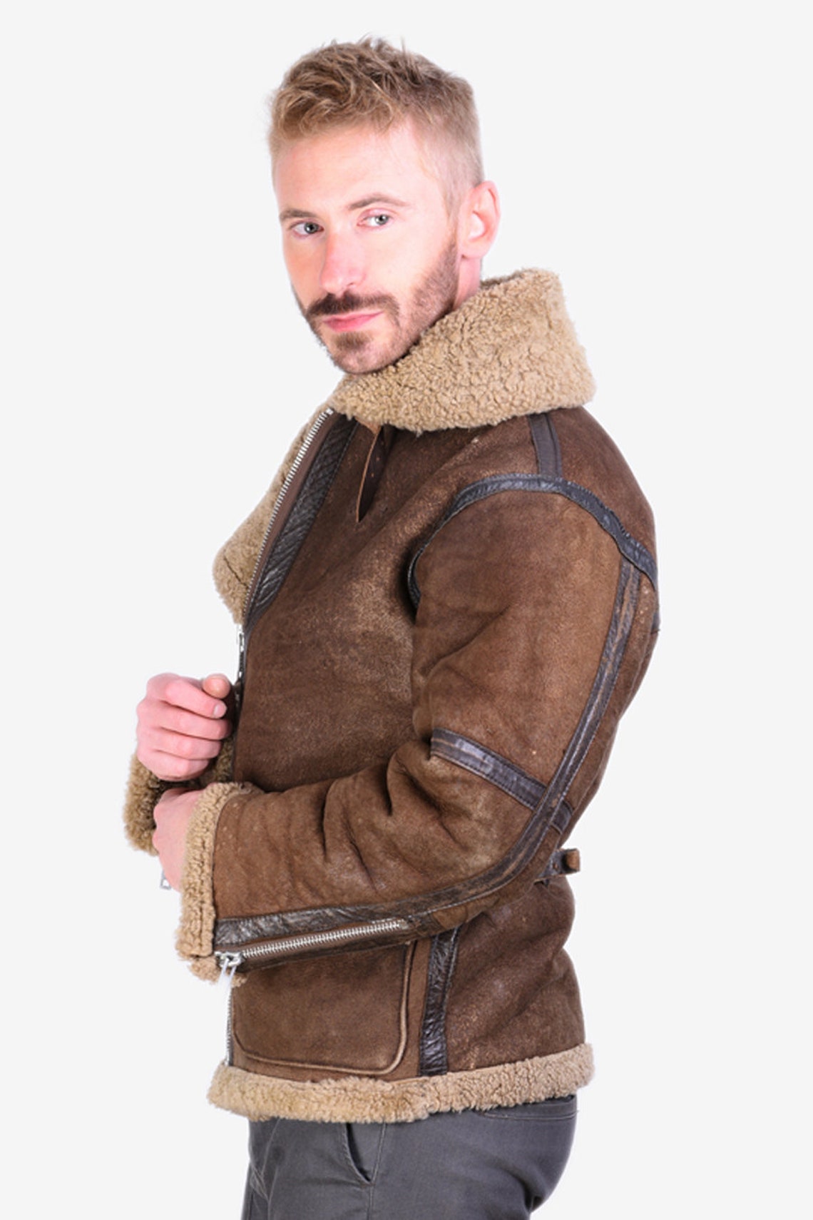 Vintage 1970's B3 Type Sheepskin Shearling Jacket | Size S - Www ...