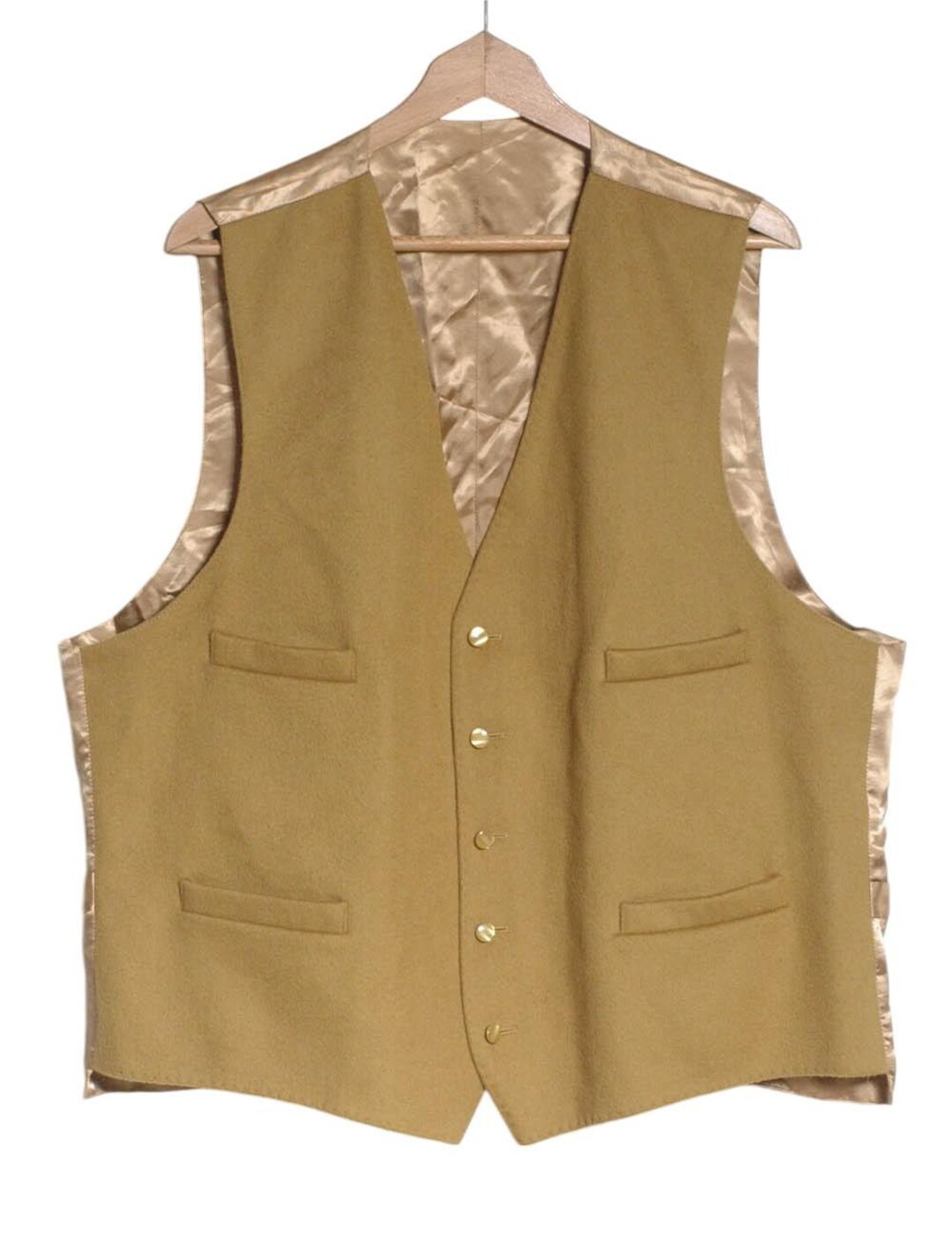 Vintage Bespoke Yellow Wool Waistcoat Size XXL Www.brickvintage.com - Etsy