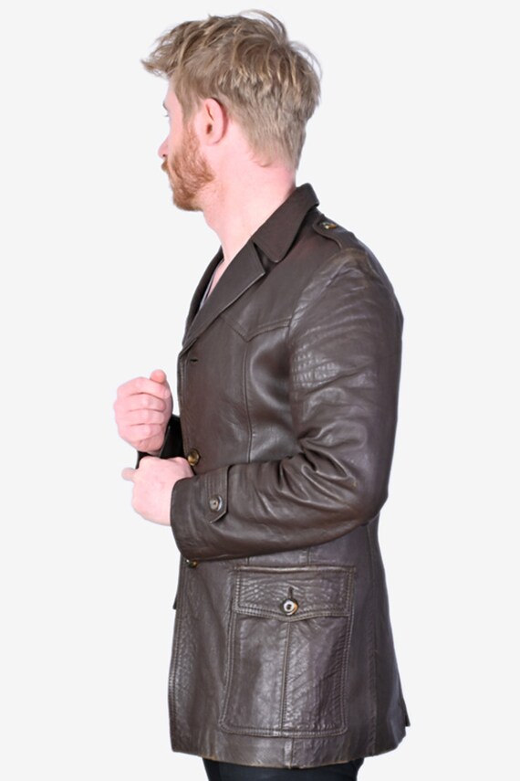 Vintage 1970's Burton Leather Safari Jacket | Size XS… - Gem