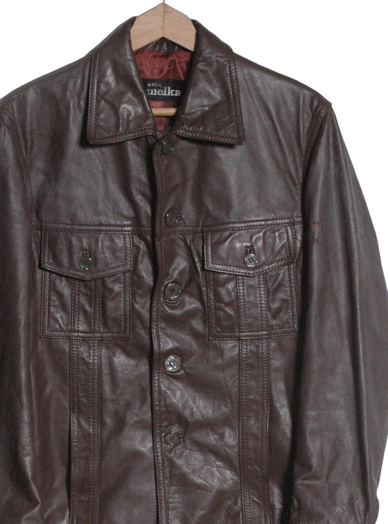 Vintage Melka Brown Leather Safari Jacket | Size S - Www.brickvintage ...