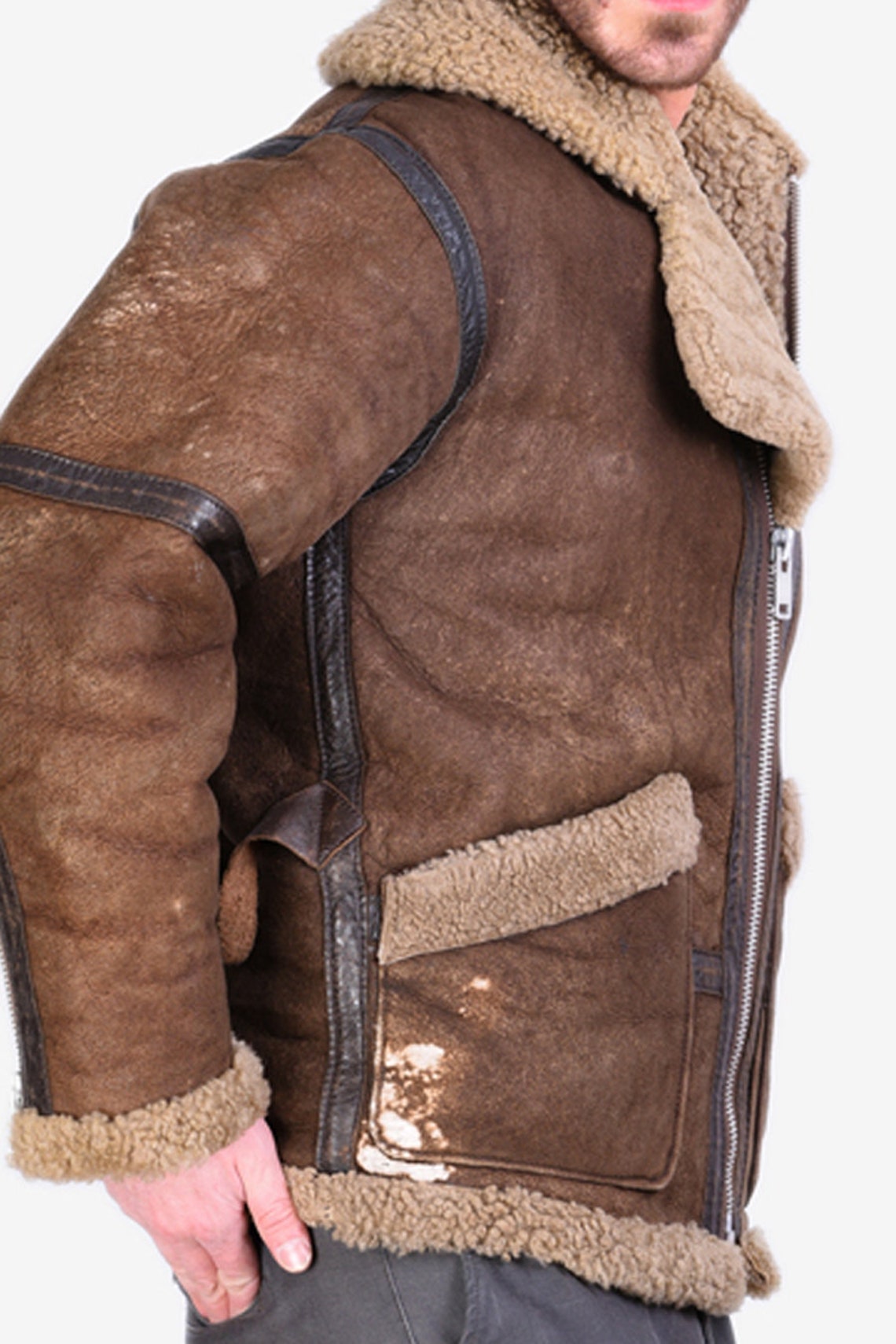 Vintage 1970's B3 Type Sheepskin Shearling Jacket | Size S - Www ...