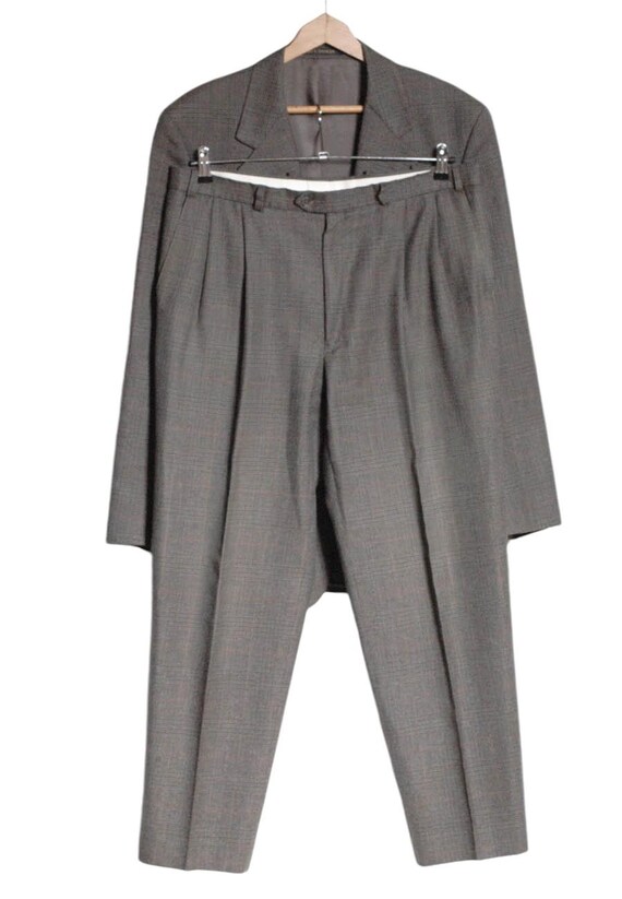 Vintage Marks & Spencer Grey Check Suit | Size 42 L -… - Gem