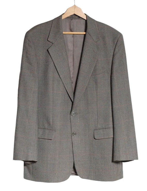 Vintage Marks & Spencer Grey Check Suit | Size 42 L -… - Gem