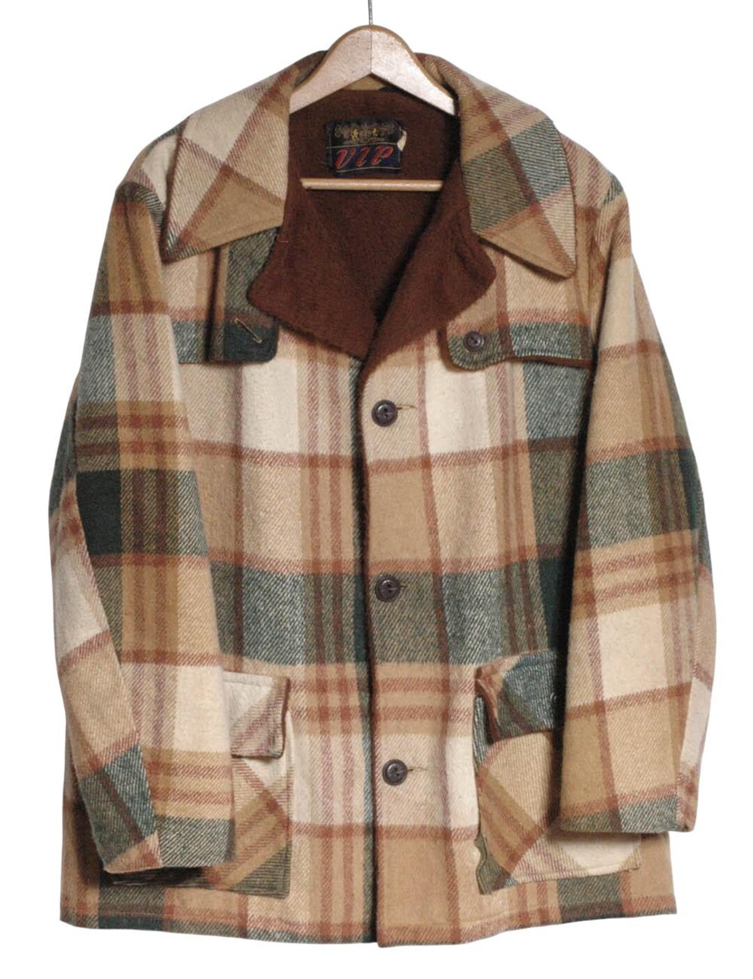 Vintage 1970's VIP Plaid Shearling Coat | Size L - Www.brickvintage.com ...