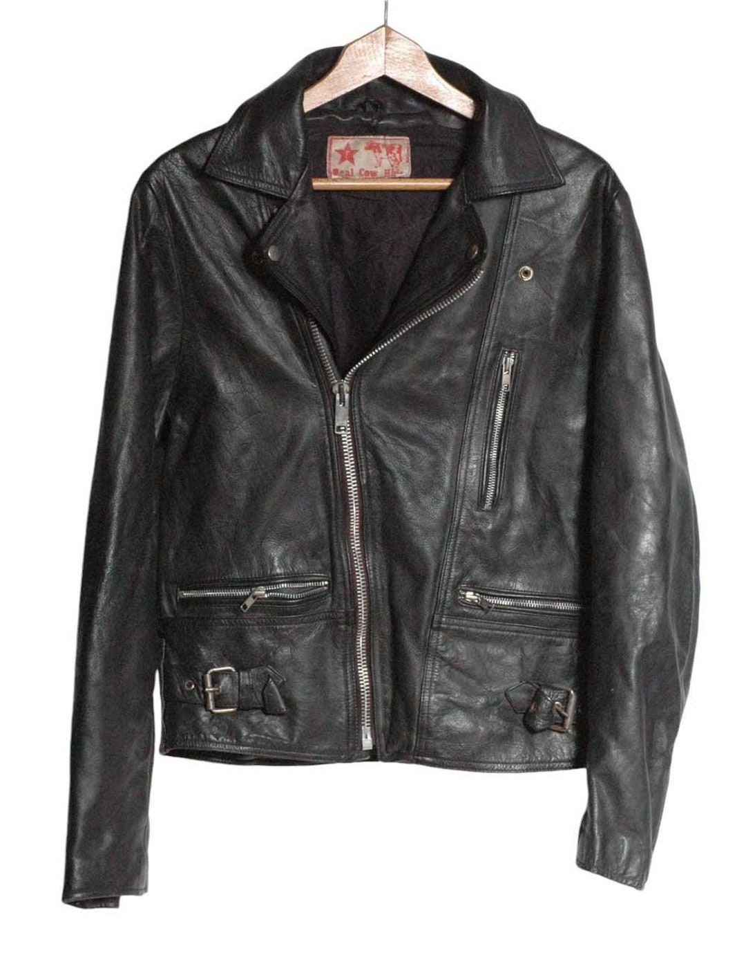 Vintage 1980's Black Leather Biker Jacket | Size S - Www.brickvintage ...