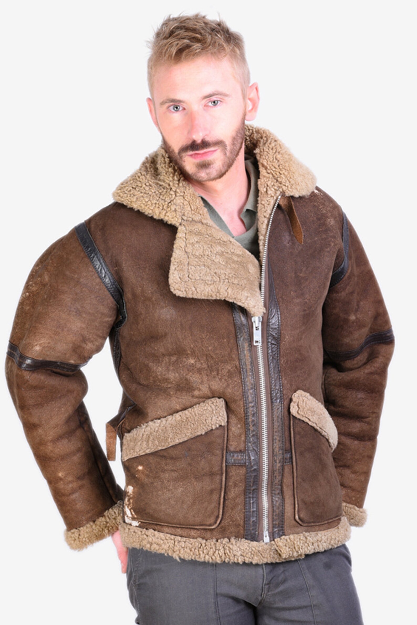 Vintage 1970's B3 Type Sheepskin Shearling Jacket | Size S - Www ...