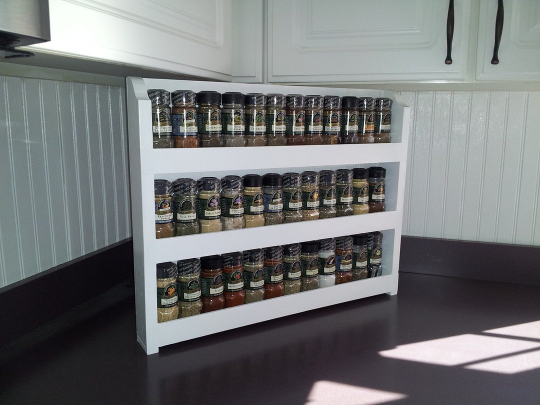 Painted Poplar Spice Rack: 30-bottle Kitchen Organizer - Etsy