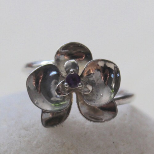 Orchid Ring Sterling Silver Handmade - Etsy