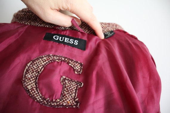Guess Tweed Military Jacket with Velvet Lining - Gem