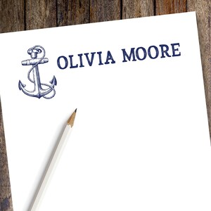 Nautical Anchor Personalized Notepad Personalized Stationery - Etsy