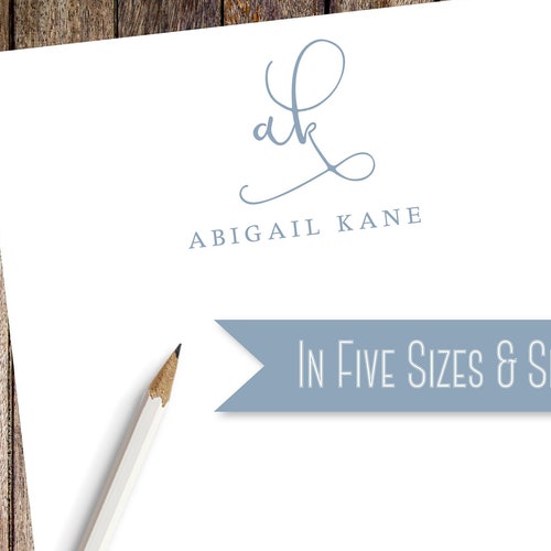 Swash Monogram Personalized Notepad Personalized Stationery - Etsy