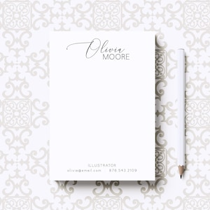 Personalized Elegant Script Notepad | Personalized Stationery Note Pad ...