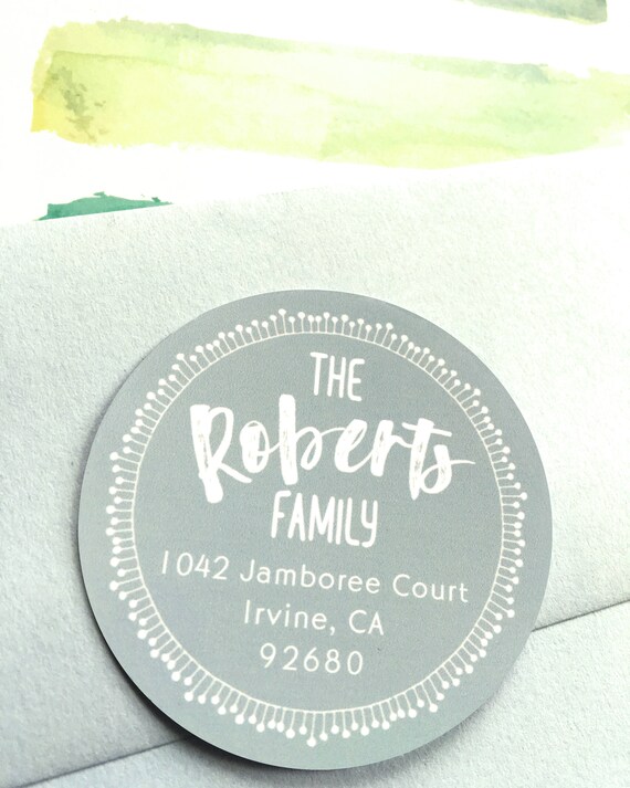 Teal Blue Return Address Sticker Personalized Return Address | Etsy