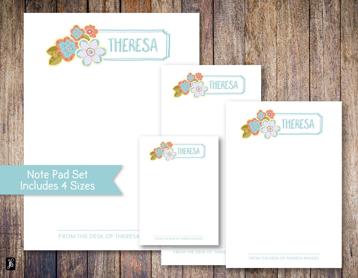 Summer Posies Custom Note Pad Monogrammed Note Pad Available - Etsy