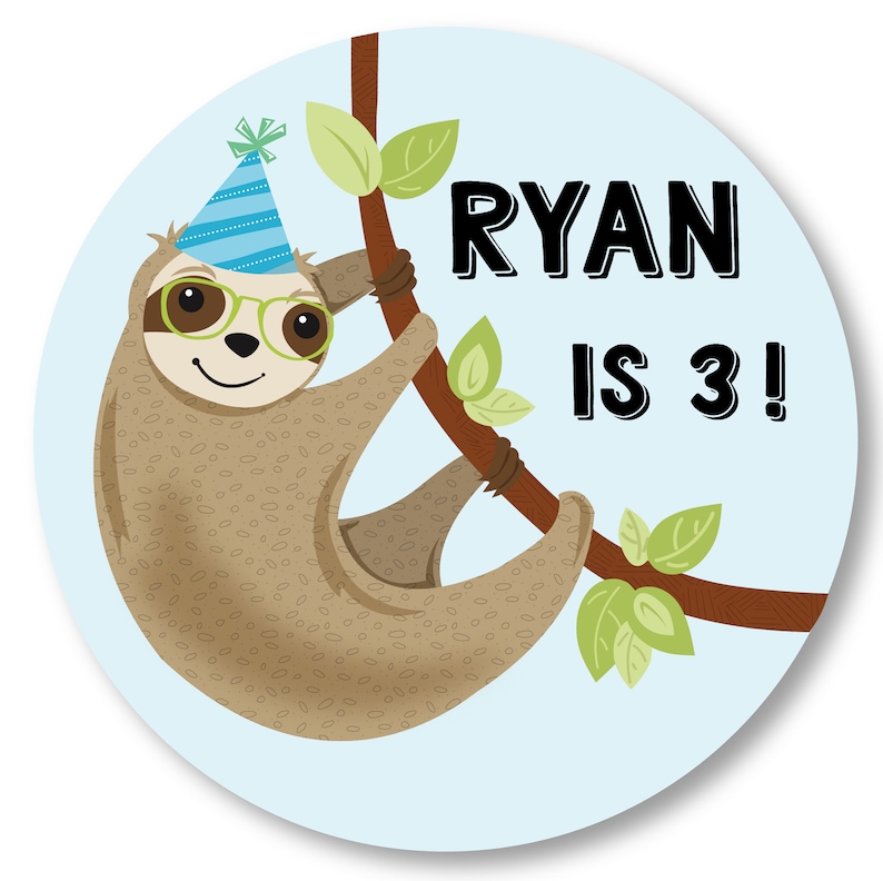 Sloth Cupcake Toppers Custom Party Cupcake Toppers Party | Etsy