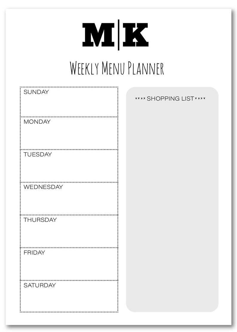 Bold Monogram Custom Planner Note Pad Daily Weekly and - Etsy