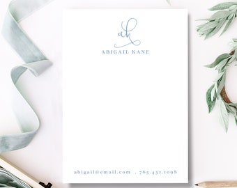 Personalized Elegant Script Notepad Personalized Stationery Note Pad 28 ...