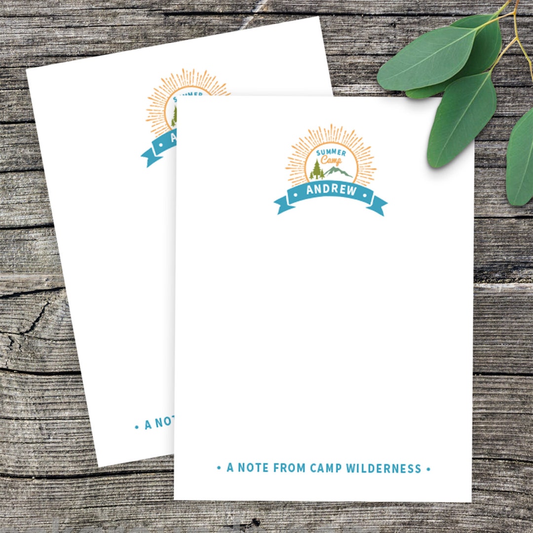 Kid's Personalized Stationery Set for Camp | Sunburst Custom Camp ...
