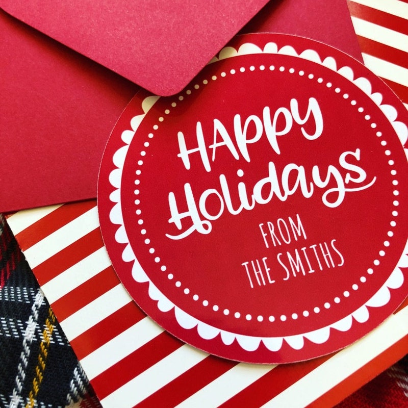 Happy Holidays Stickers - Etsy
