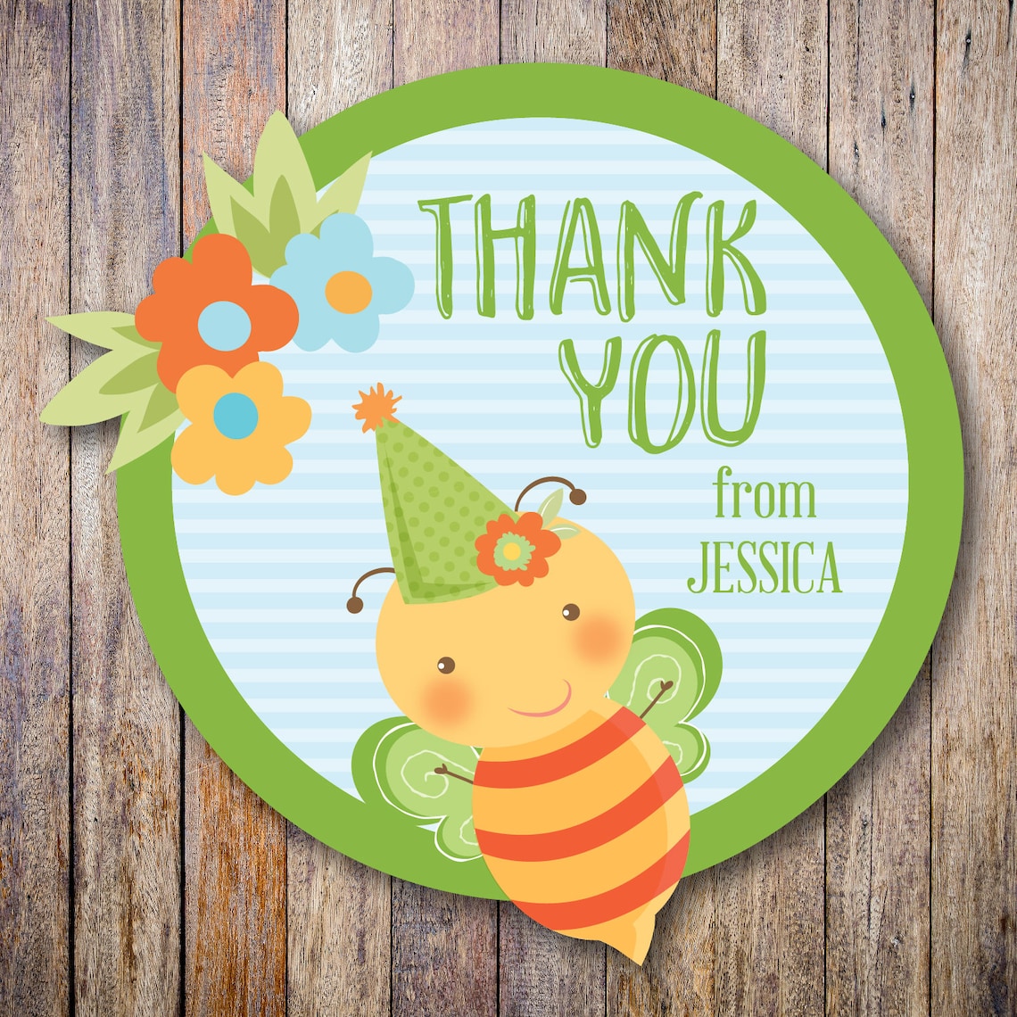 Bumblebee Party Gift Tag Sticker Personalized Party Labels | Etsy