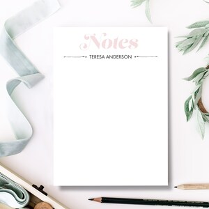 Notes Rose Gold Note Pad | Custom Note Pad | Available in Several Sizes ...