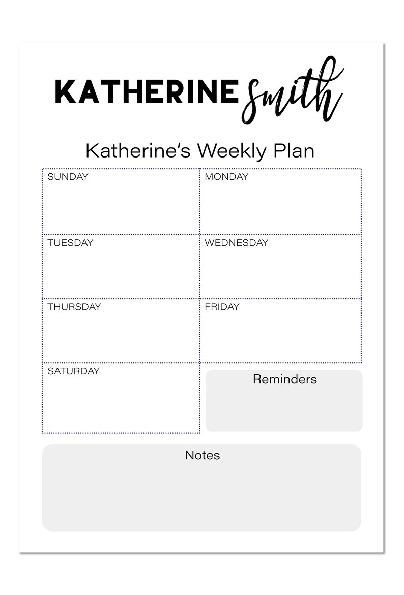 Block Script Custom Planner Note Pad Daily Weekly and - Etsy