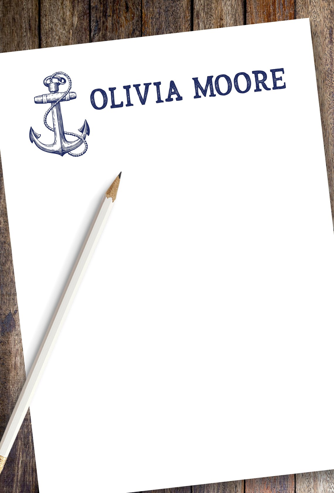 Nautical Anchor Personalized Notepad Personalized Stationery - Etsy