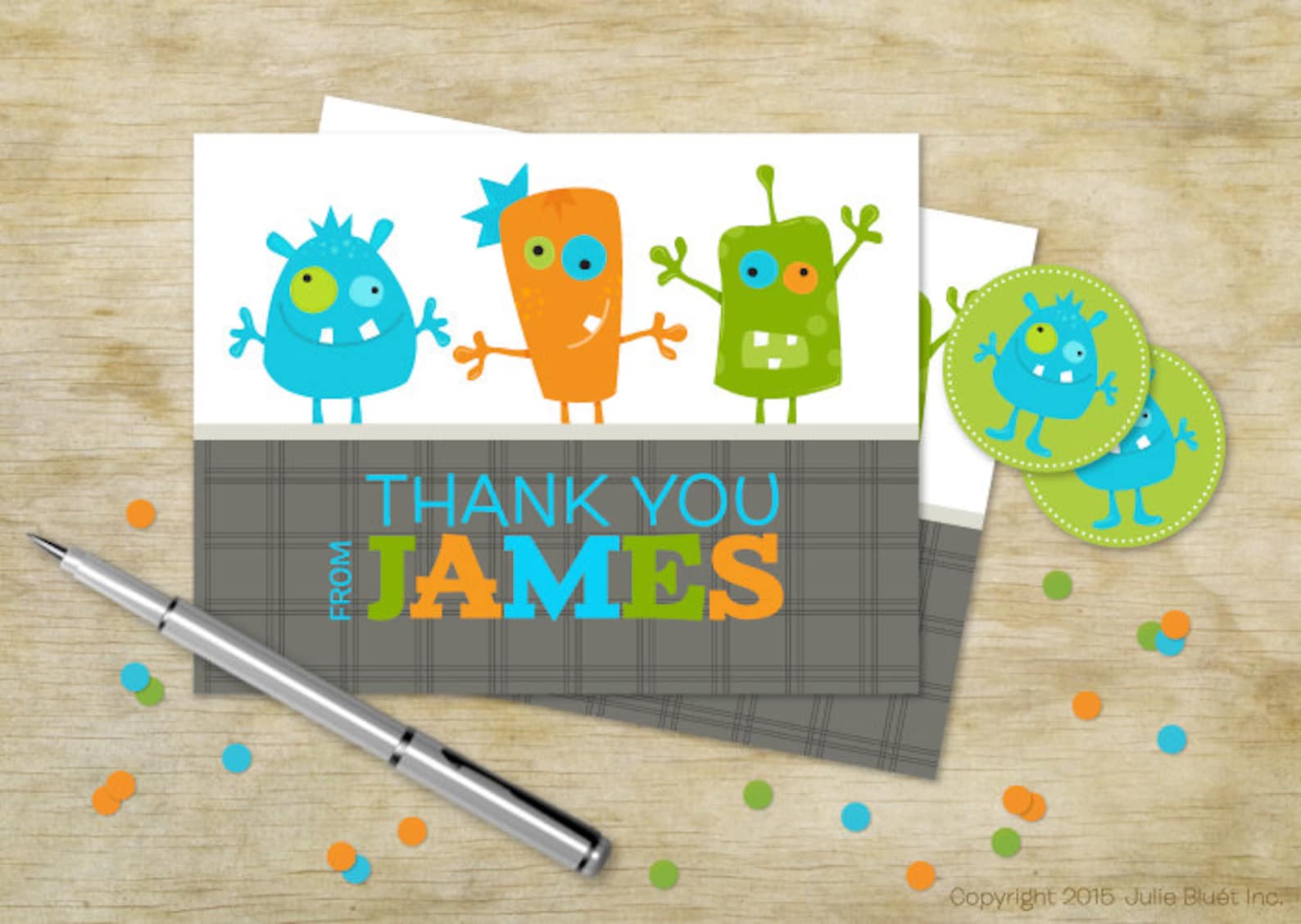 Custom Monster Birthday Note Cards Just for Boys Personalize - Etsy