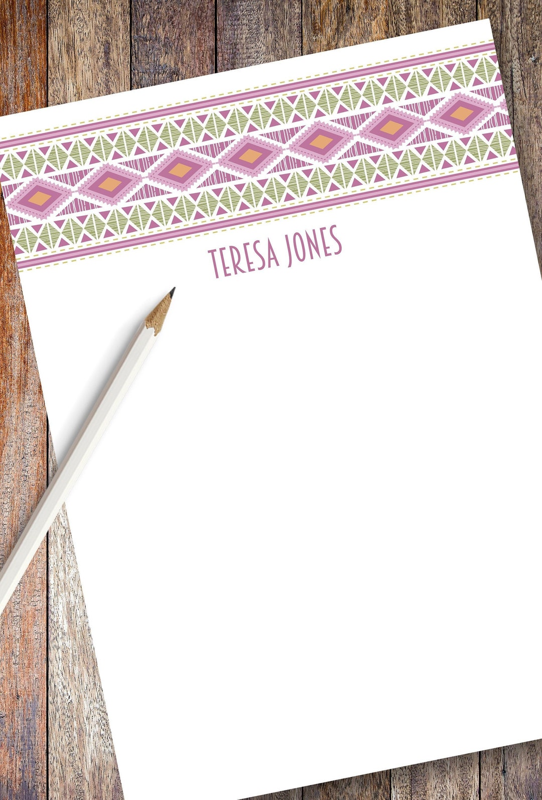 Pastel Boho Note Pad / Custom Stationery Note Pad / Personalized ...