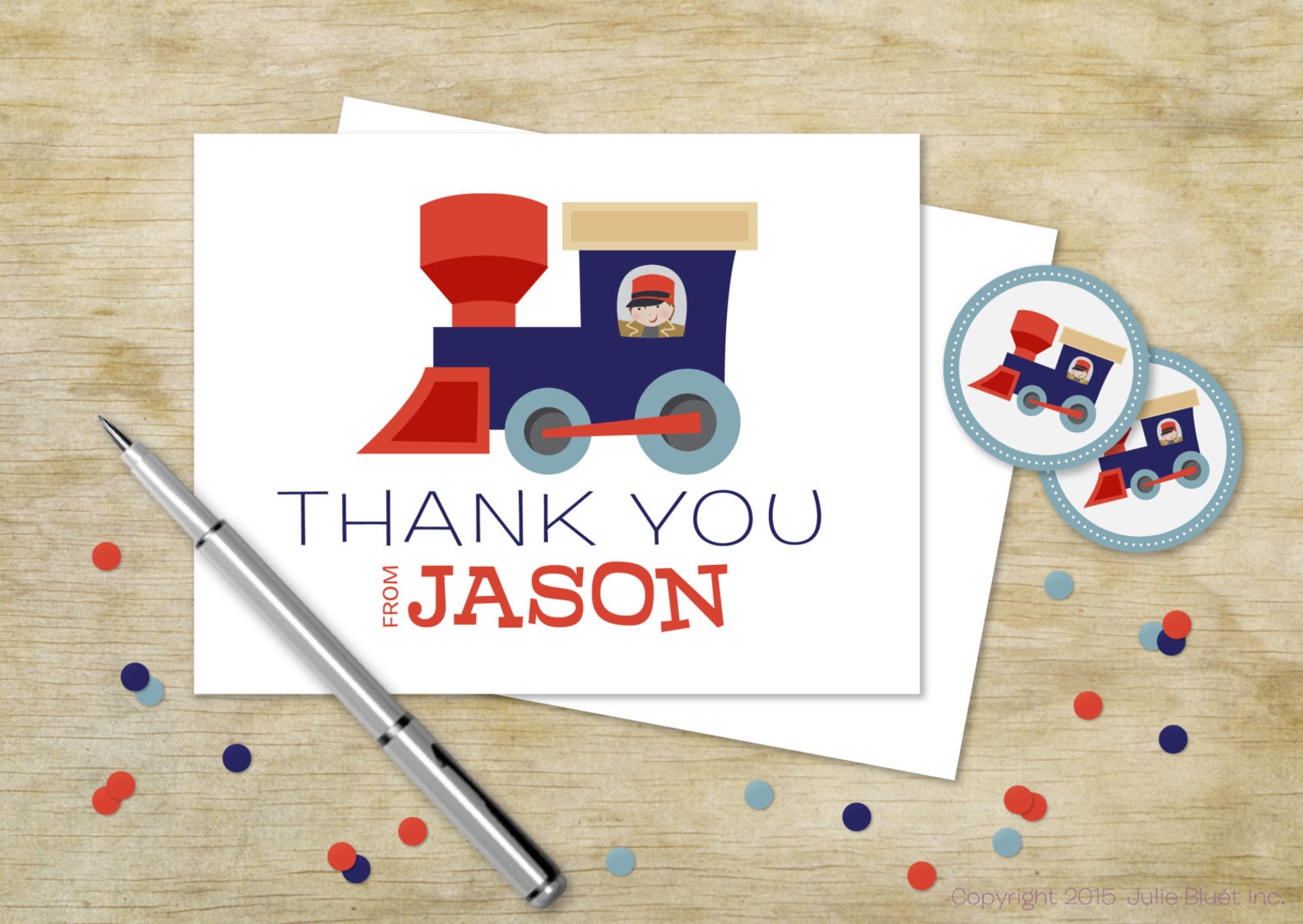 Custom Birthday Thank You Train and Conductor Personalized | Etsy