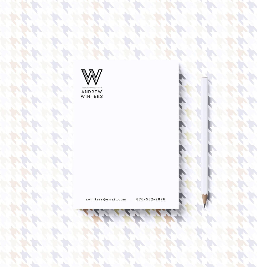 Stylized Monogram Personalized Notepad | Personalized Stationery Note ...