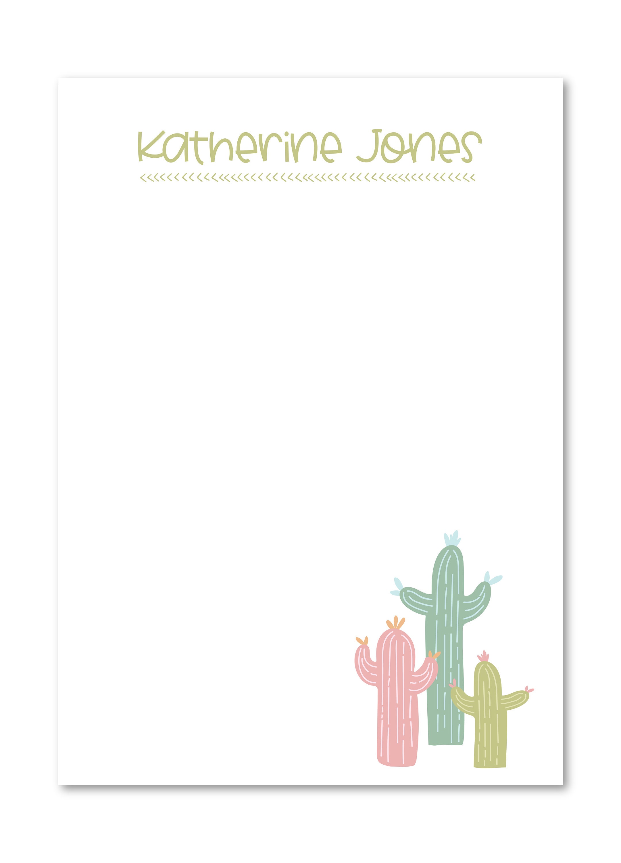 Personalized Cactus Notepad Personalized Stationery Note Pad | Etsy
