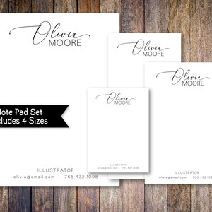 Personalized Elegant Script Notepad Personalized Stationery Note Pad 28 ...