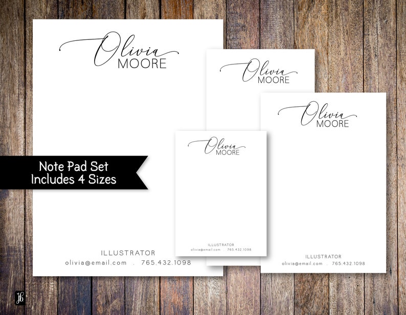 Personalized Elegant Script Notepad Personalized Stationery | Etsy
