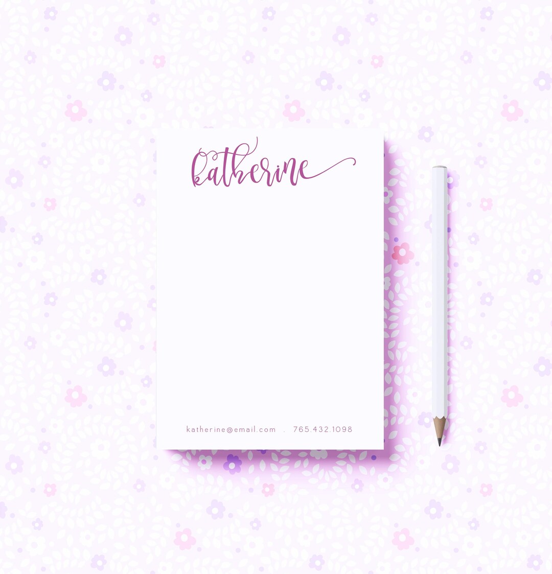 Script Name Personalized Notepad | Personalized Stationery Note Pad ...